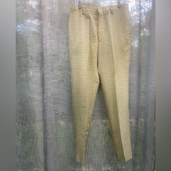 Sears | Pants | Vintage 7s Sears Permaprest Tattersall Plaid Cream ...
